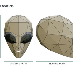 Alien Mask Template DIY Printable Mask, Papercraft 3D Template, Low ...