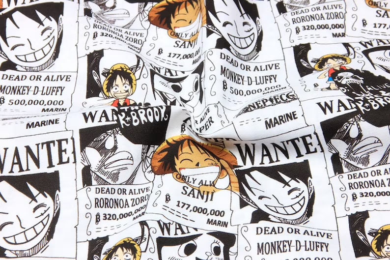 ONE PIECE Fabric Luffy Zoro Chopper Straw Hat Pirates Japanese | Etsy