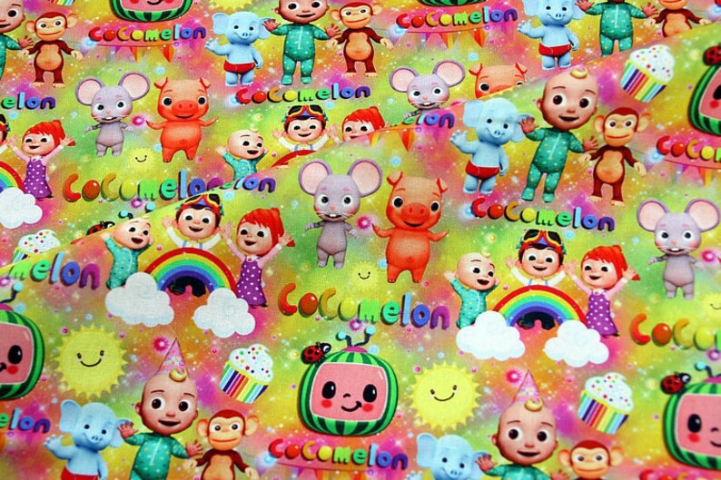 Cocomelon Fabric Sunshine Cocomelon Anime Cartoon Cotton | Etsy