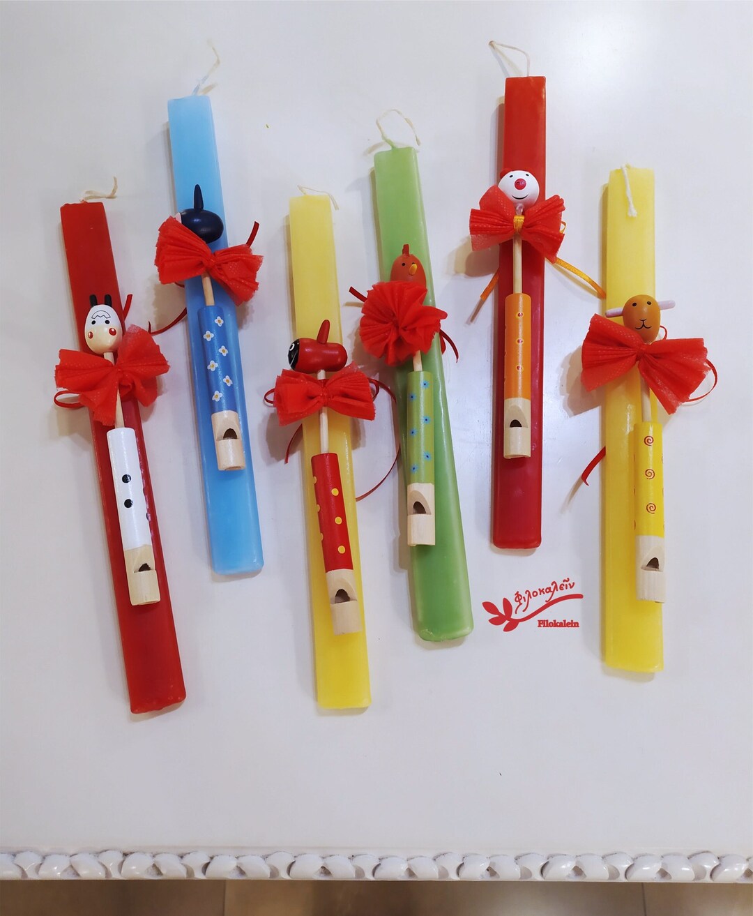 Kids Greek Easter Candle Wooden Animal Flutes, Easter Labada for Music ...