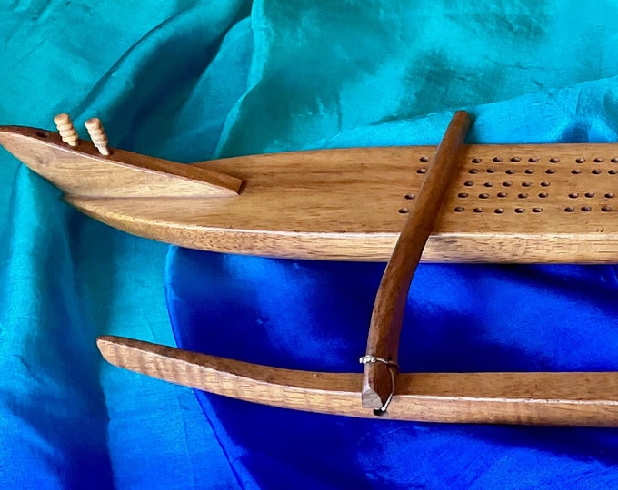 Solid Wood Outrigger Cribbage Board - Etsy