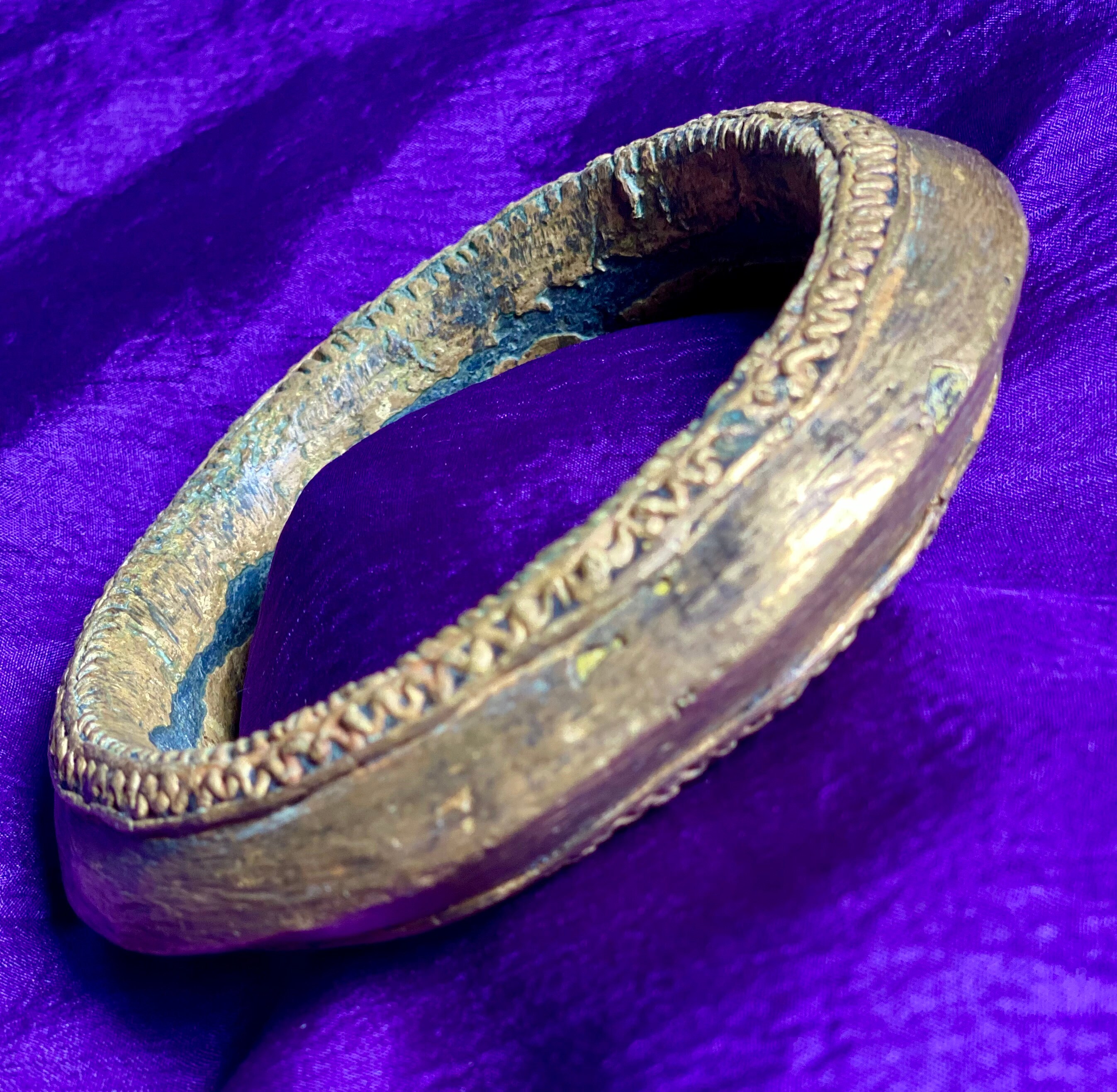 Vintage Detailed Brass Over Mixed Metal Armband - Etsy