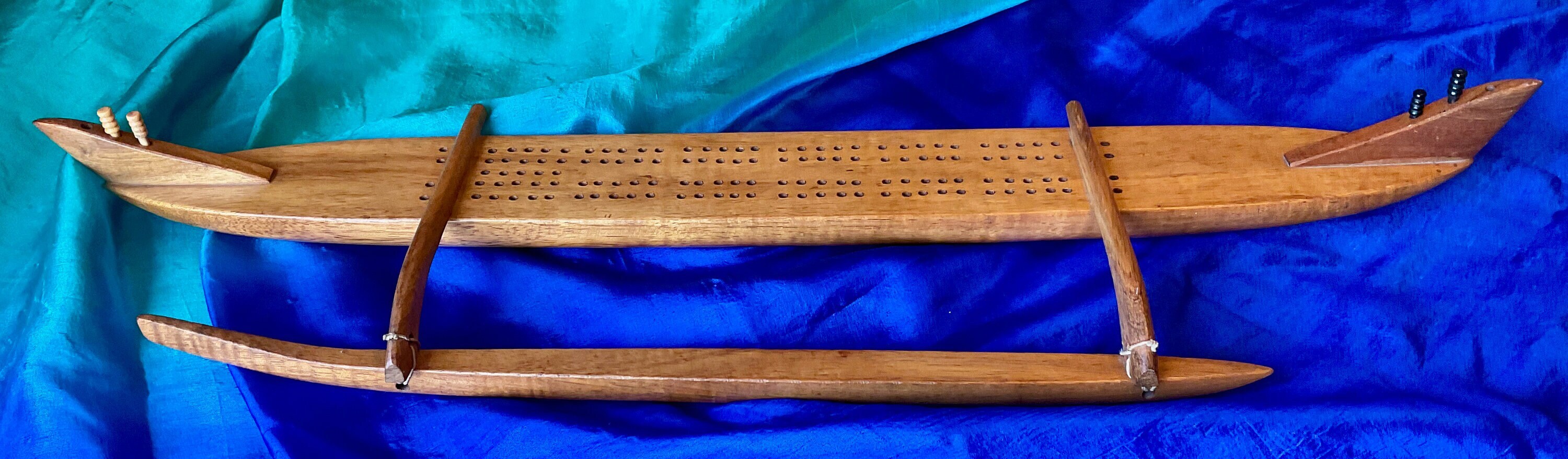 Solid Wood Outrigger Cribbage Board - Etsy