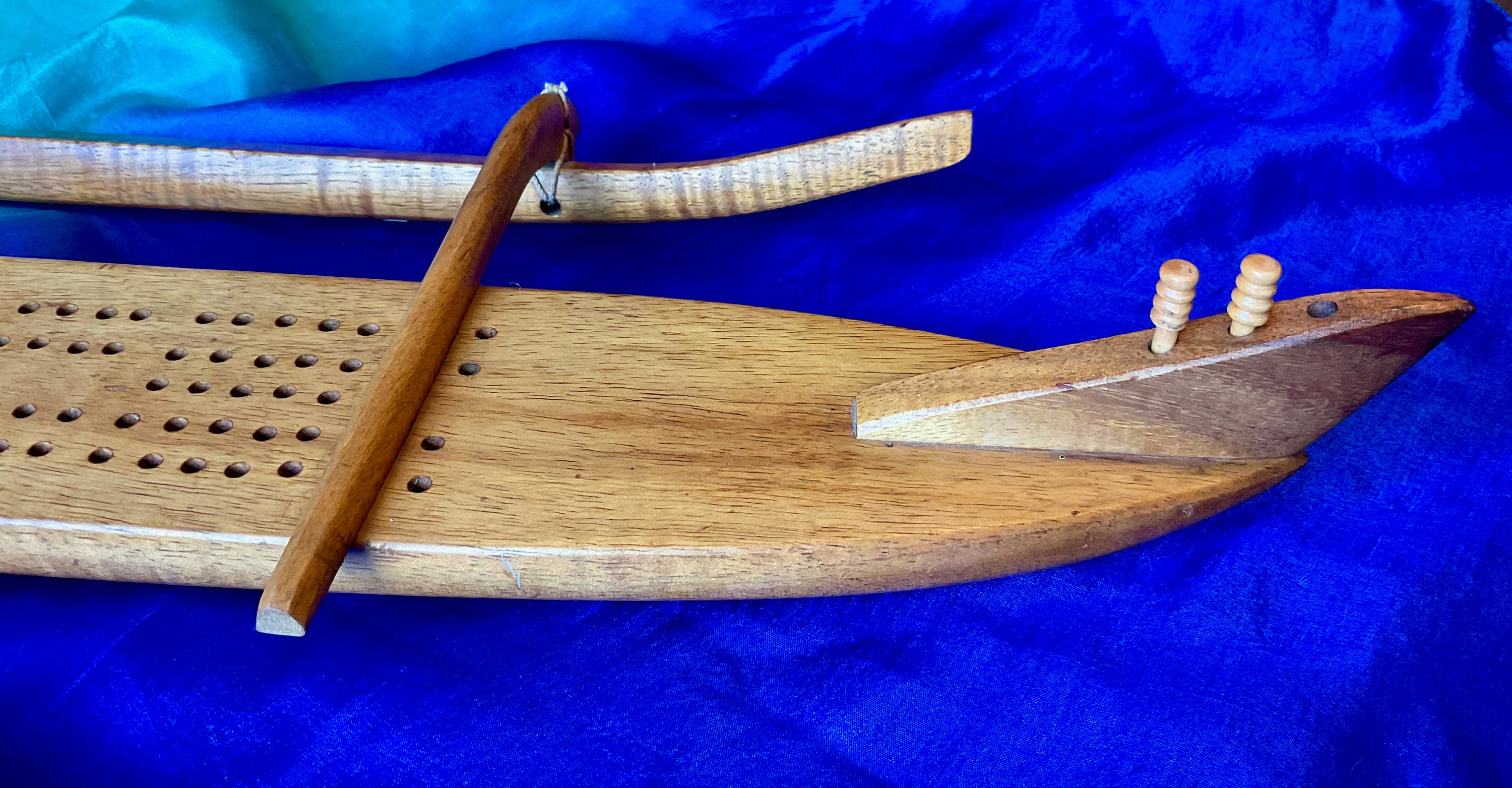 Solid Wood Outrigger Cribbage Board - Etsy