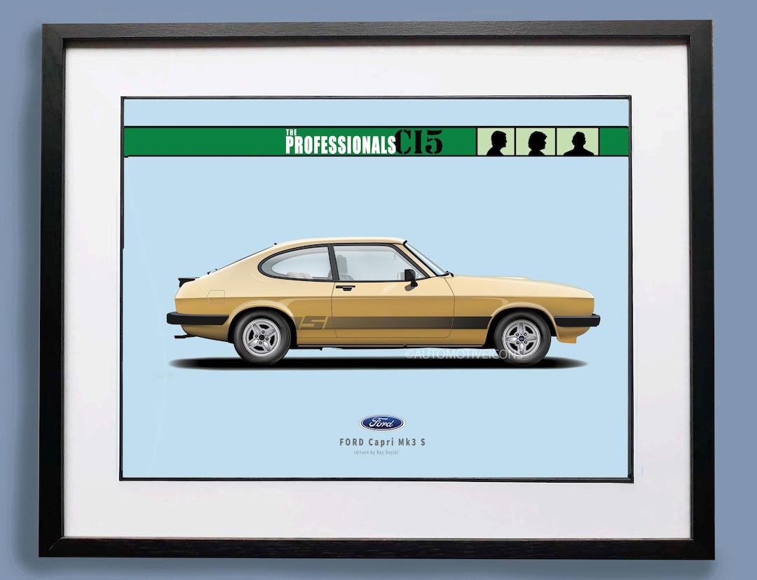 Ford Capri the Professionals Illustration Digital Art Print Bodie and ...