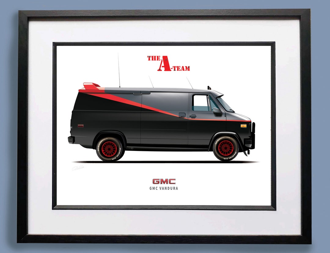 The A Team Van GMC Vandura Illustration Digital Art Print Poster Car ...