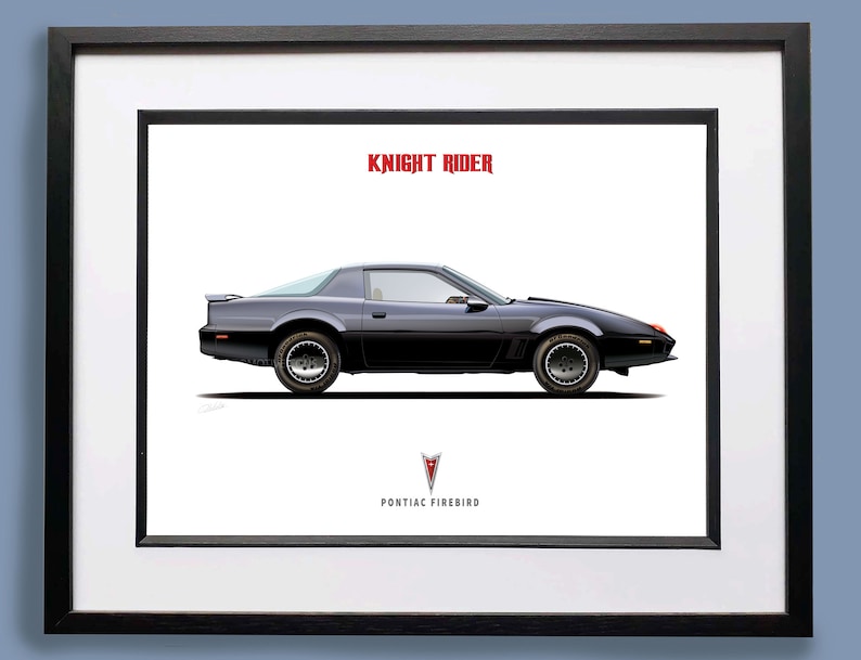 Knight Rider Pontiac Firebird K.I.T.T Illustration Tv and Film - Etsy
