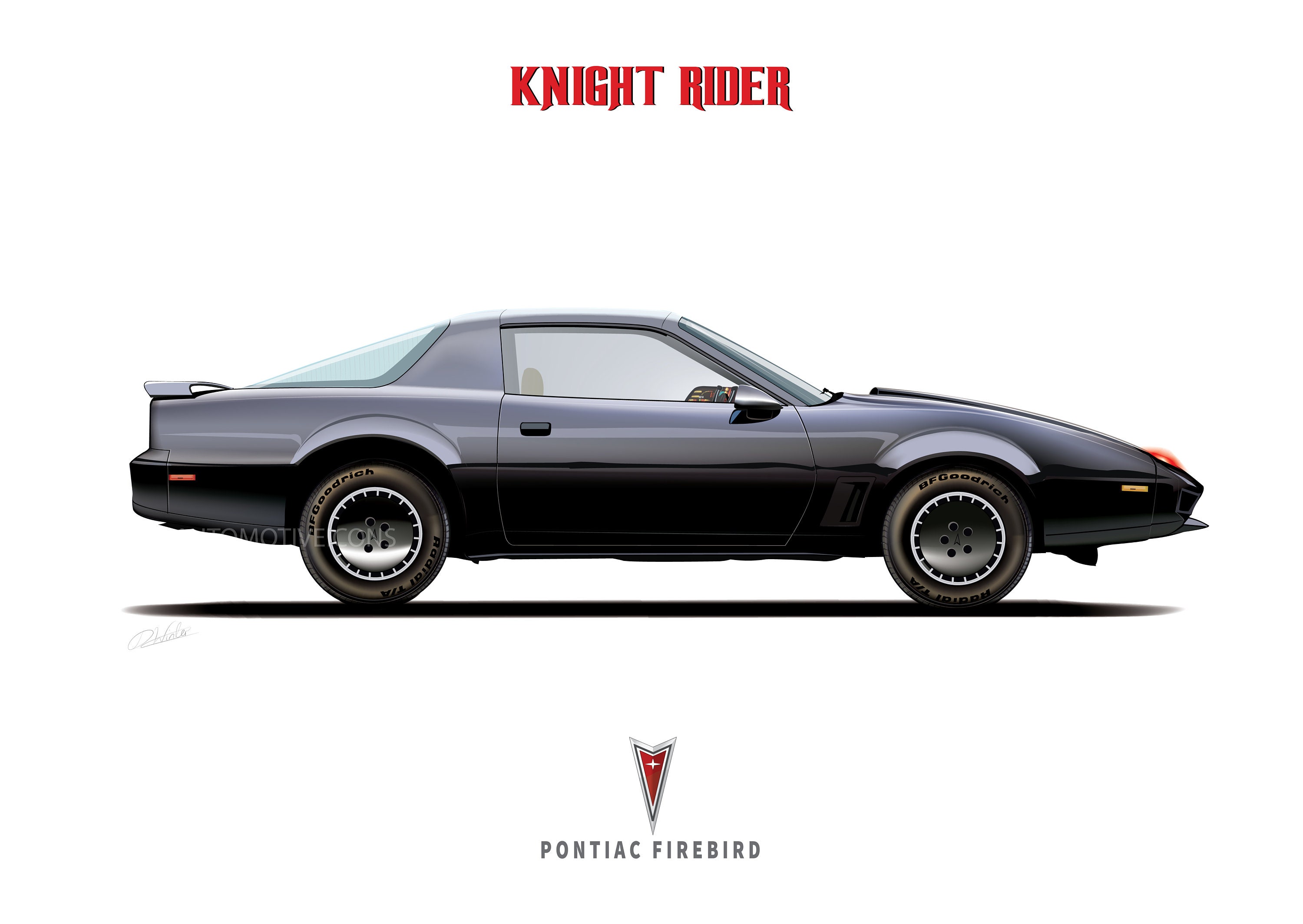 Knight Rider Pontiac Firebird K.I.T.T Illustration Tv and Film Art ...