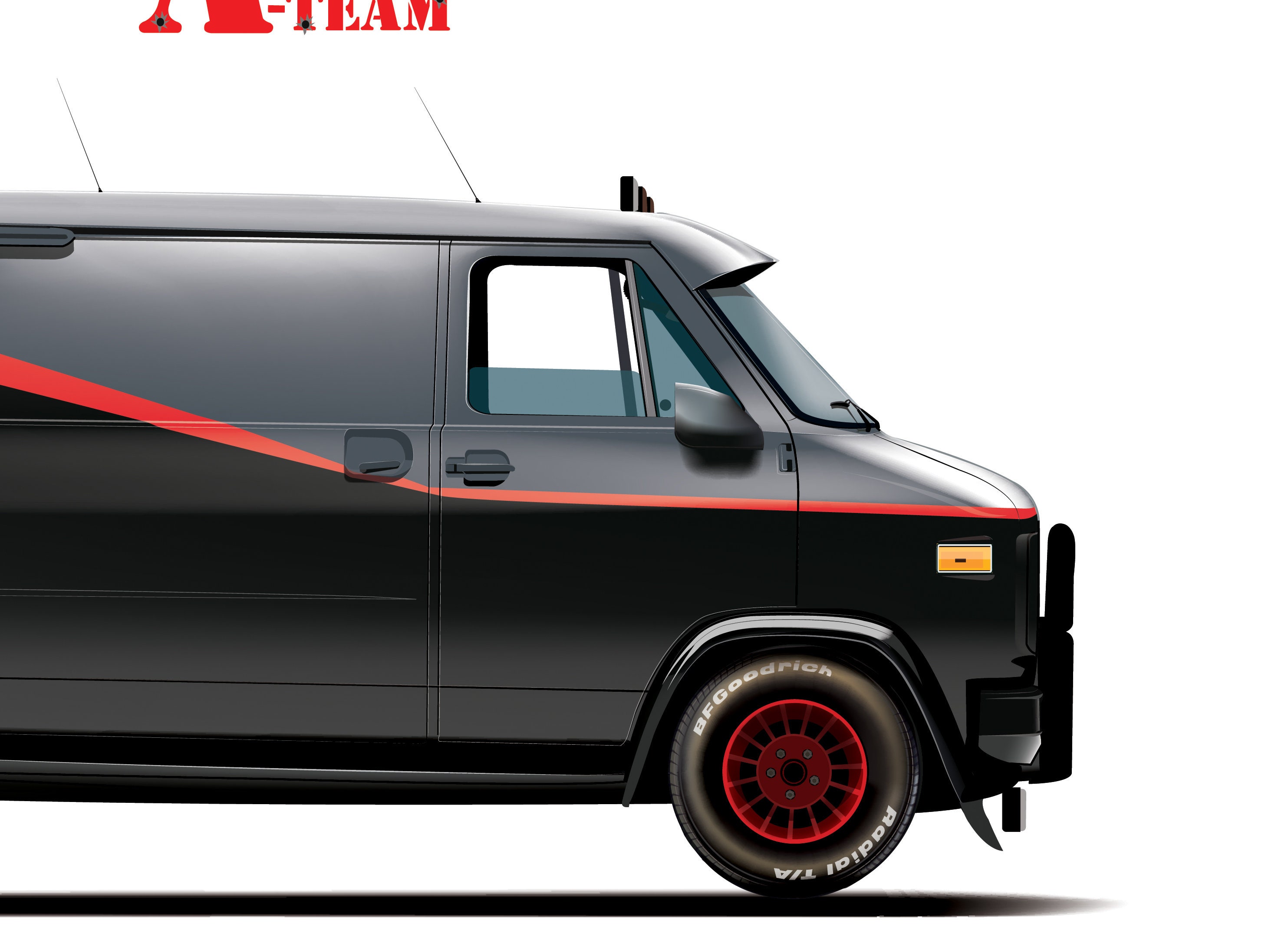 The A Team Van GMC Vandura Illustration Car Art TV and Film Movie Car ...