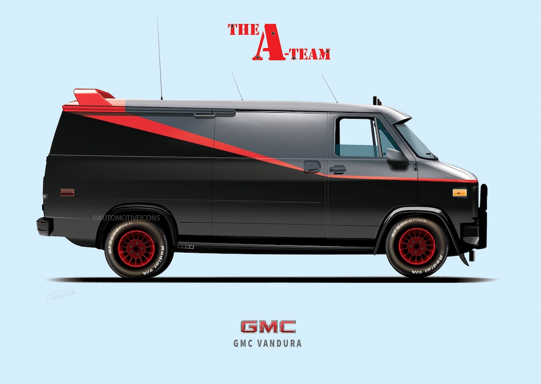 The A Team Van GMC Vandura Illustration Car Art TV and Film Movie Car Digtal Download - Etsy