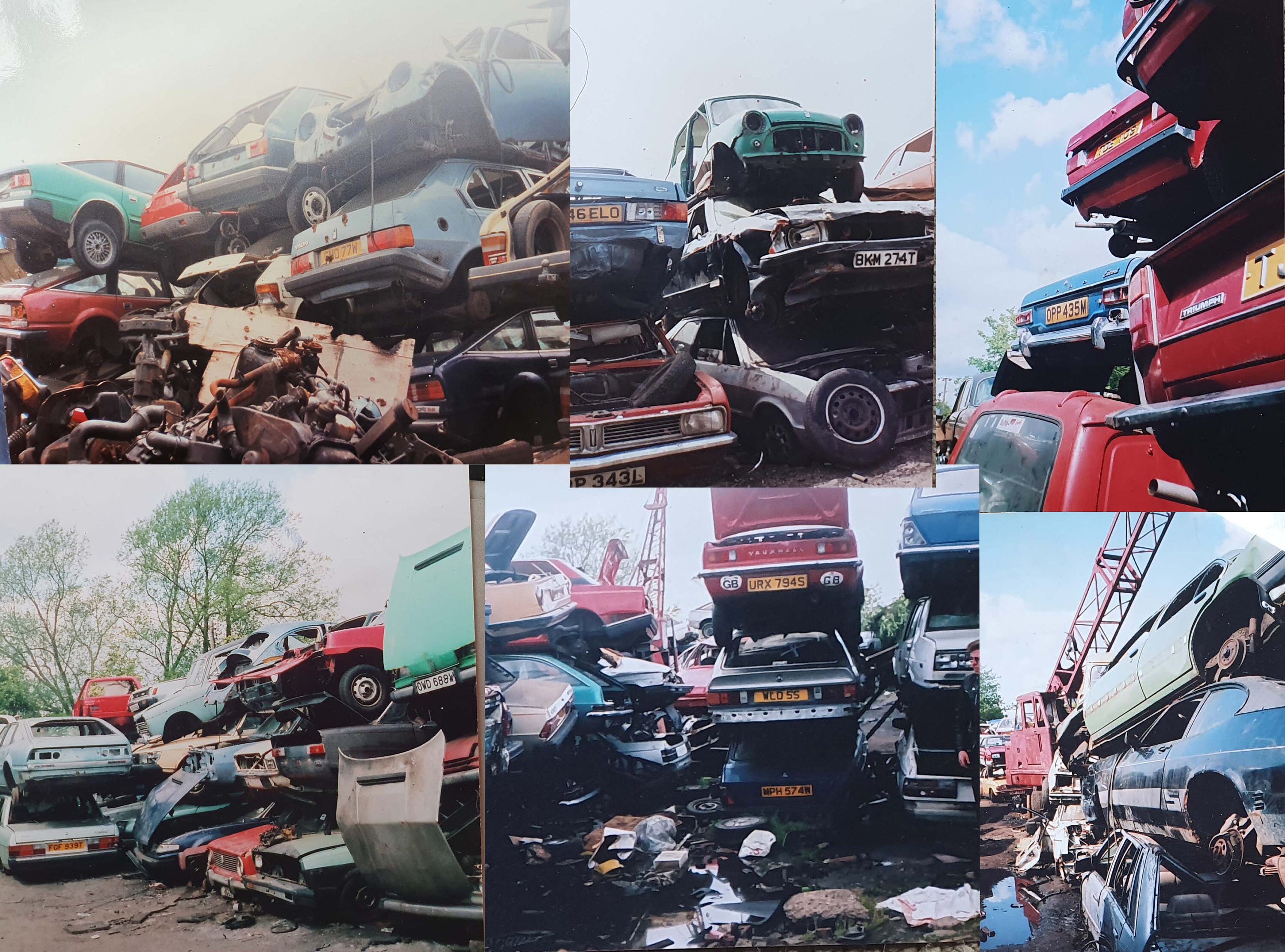 Illustrated Art Print Classic Cars Scrapyard Artwork 1980s Ford ...