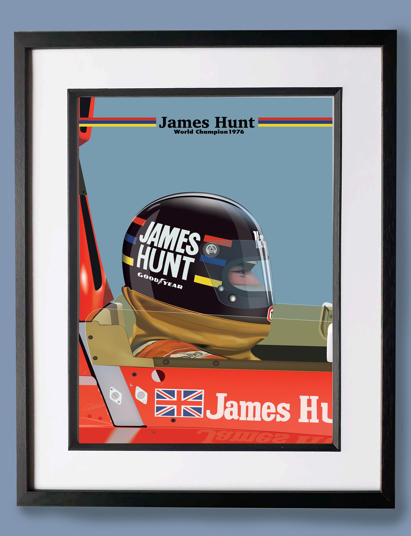 James Hunt Formula 1 Motorsport Grand Prix World Champion Illustration ...
