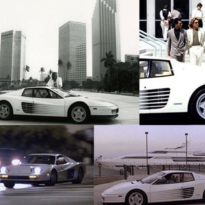 Miami Vice Ferrari Art Print: Testarossa & Daytona Illustration - Etsy