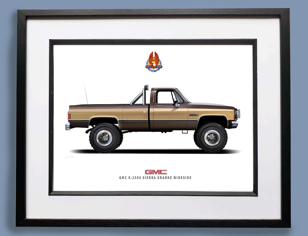 The Fall Guy Truck Digital Art Print GMC Grande Sierra Illustration Car ...