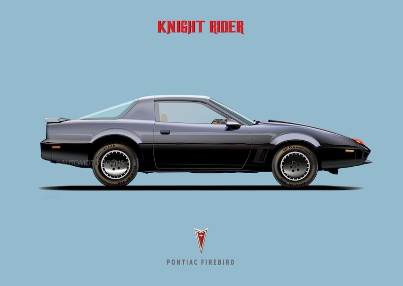 Knight Rider K.I.T.T. Pontiac Firebird Illustration Art Print - Etsy