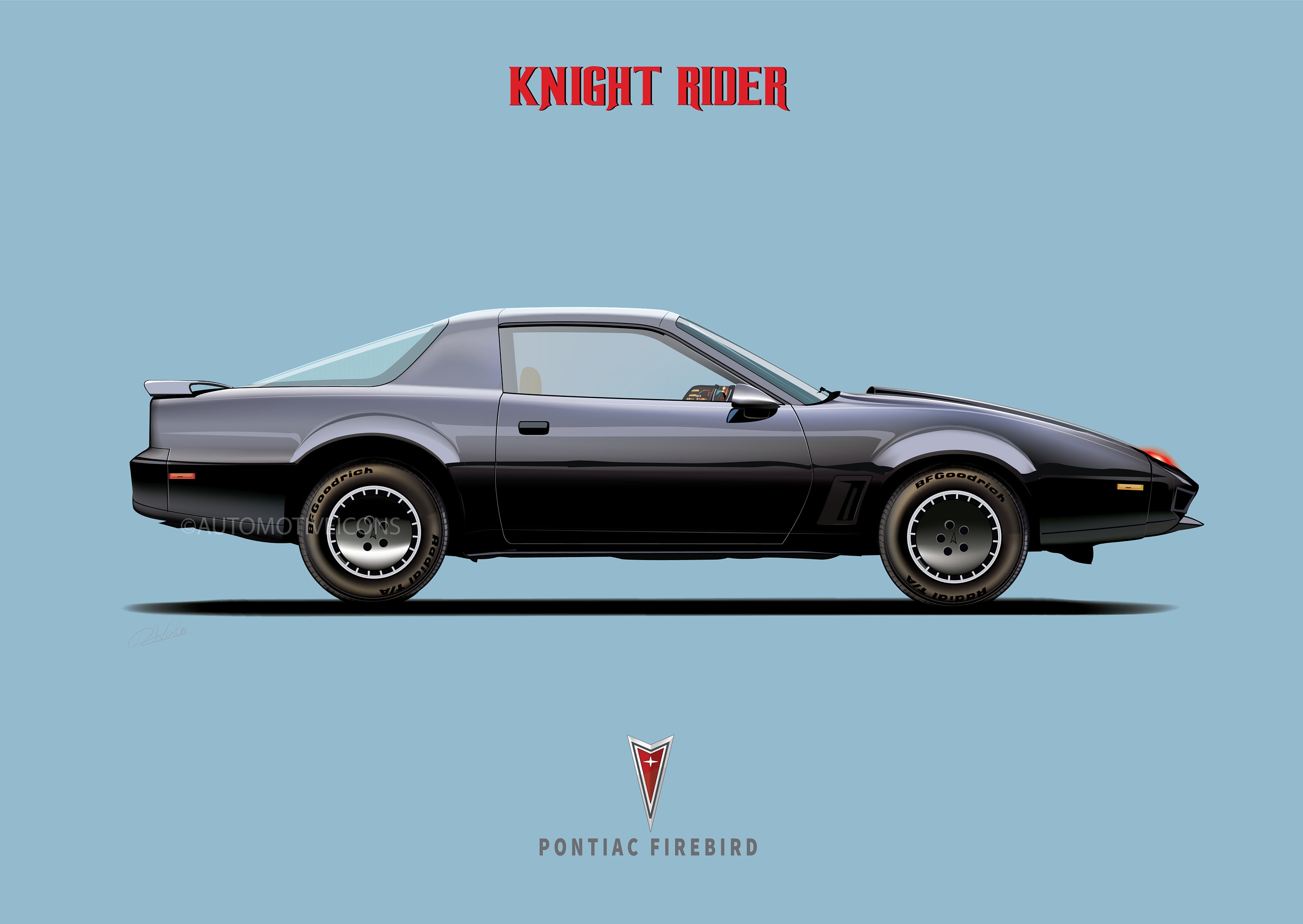 Knight Rider Pontiac Firebird K.I.T.T Illustration Tv and Film Art ...