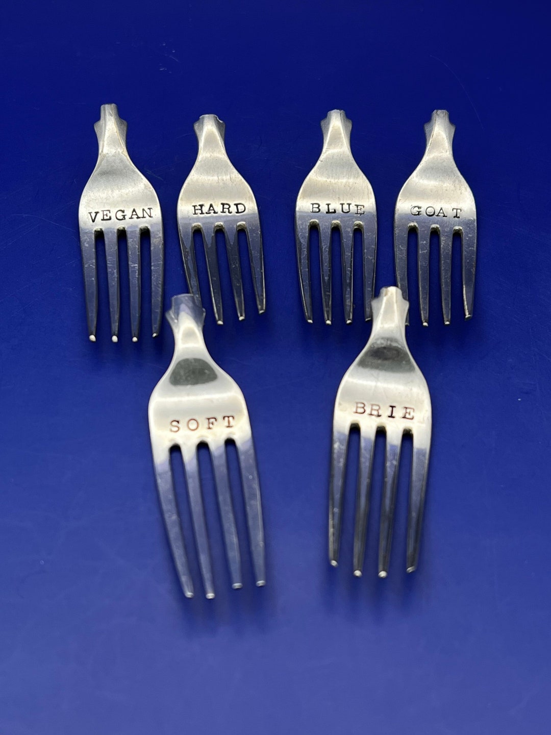 Handstamped Cheese Marker Forks Set - Etsy