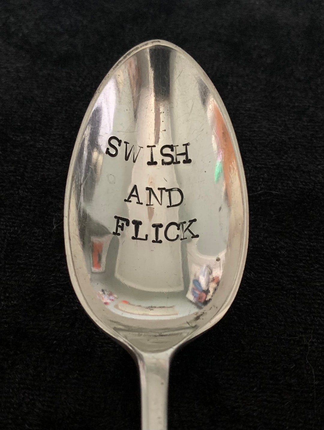 Handstamped Swish and Flick Harry Potter Tea Spoon - Etsy