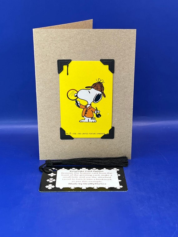Vintage Snoopy Playing Card Keepsake Greeting Card Peanuts - Etsy