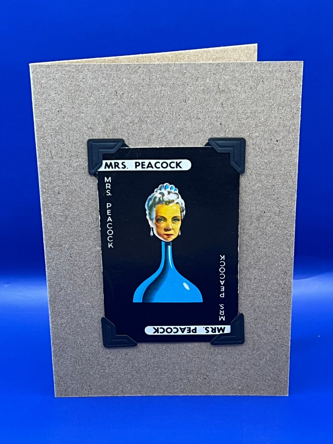 Vintage Cluedo Mrs Peacock Card Keepsake Greeting Card Etsy Uk