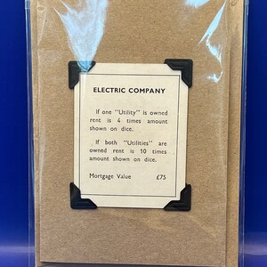 Vintage Electric Company Monopoly Card Keepsake Greeting Card - Etsy