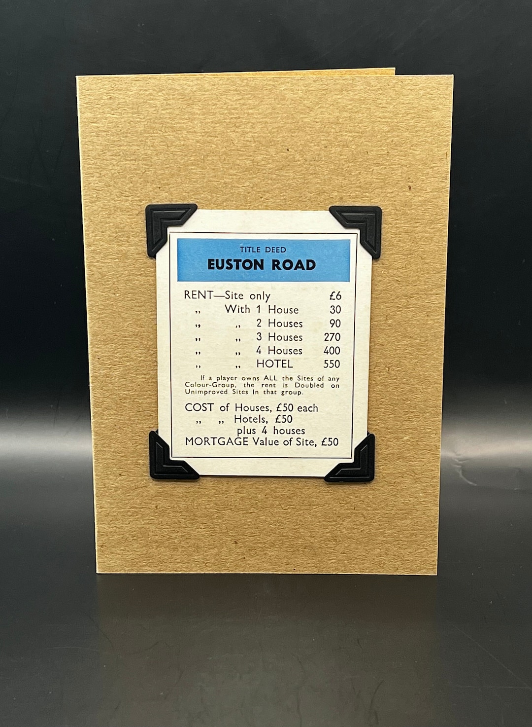 Vintage Euston Road Monopoly Card Keepsake Greeting Card - Etsy