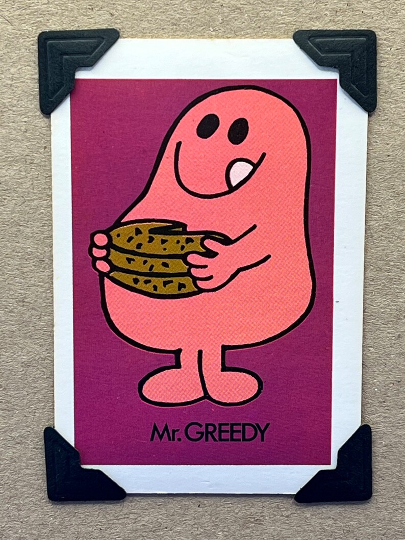 Vintage Mr Men Mr Greedy 1976 Character Card Keepsake Greeting - Etsy