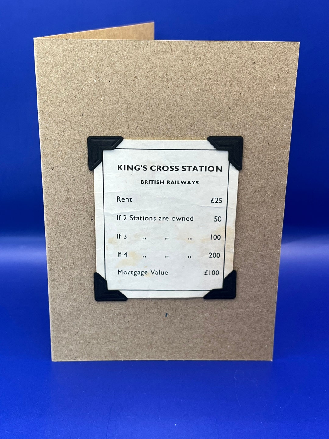 Vintage King’s Cross Station Monopoly Card Keepsake Greeting Card - Etsy