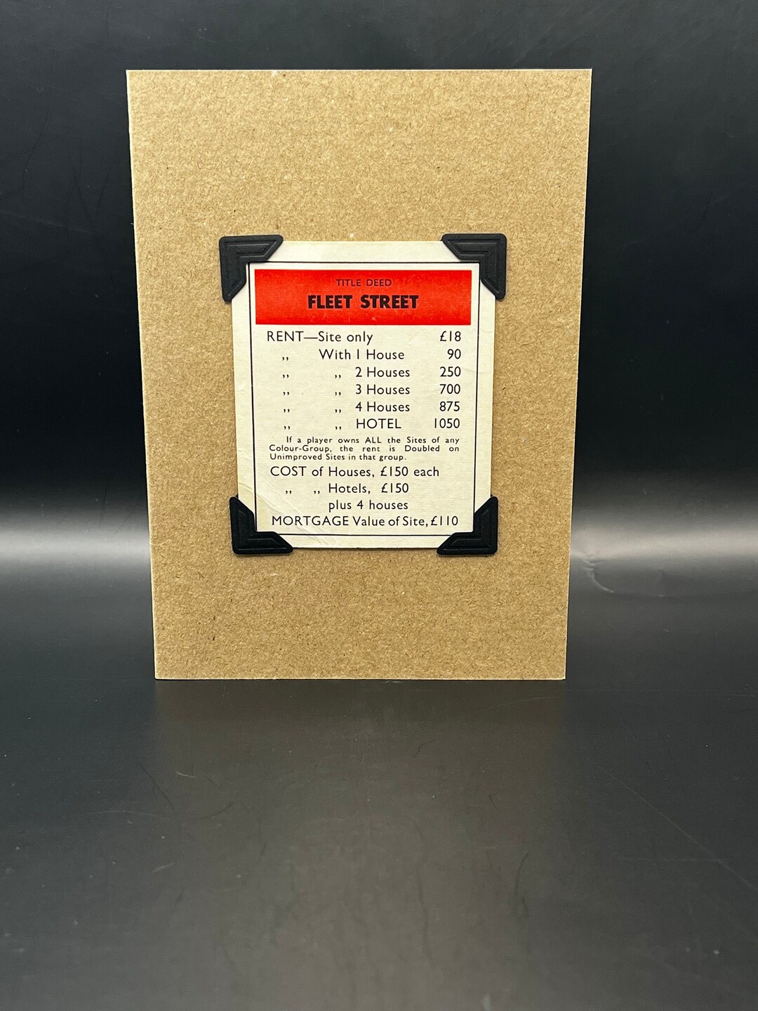 Vintage Fleet Street Station Monopoly Card Keepsake Greeting Card - Etsy