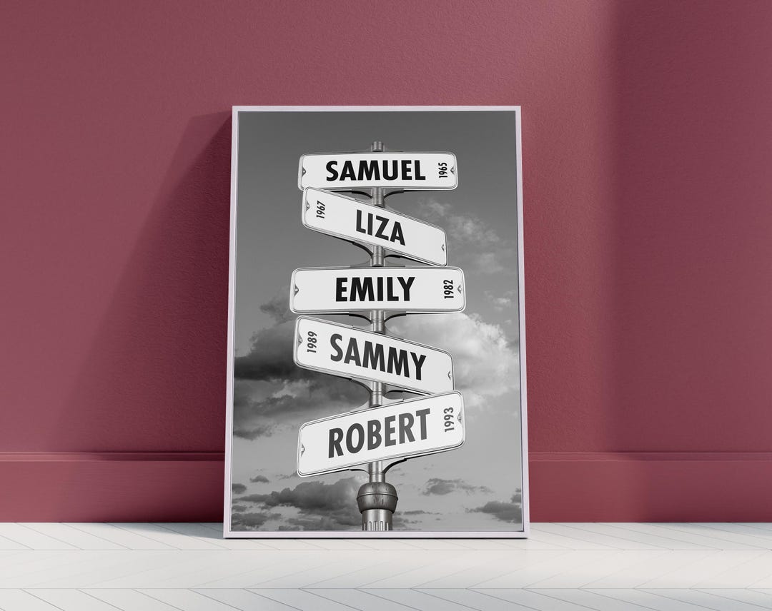 Personalized Family Names Street Sign Art (digital File) - Etsy