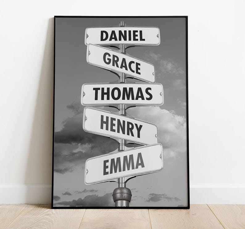 Personalized Family Names Street Sign Art (digital File) - Etsy