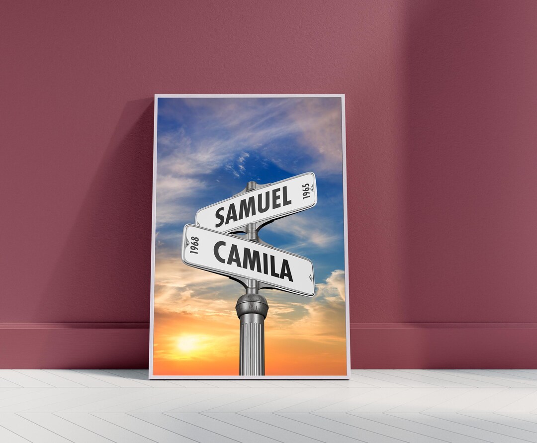 Personalized Family Names Street Sign Canvas Print (digital File Only ...