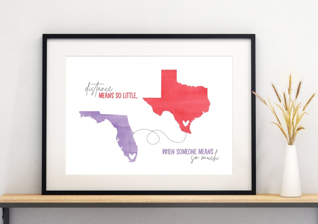 Distance Means so Little When Someone Means so Much Custom JPEG Wall ...