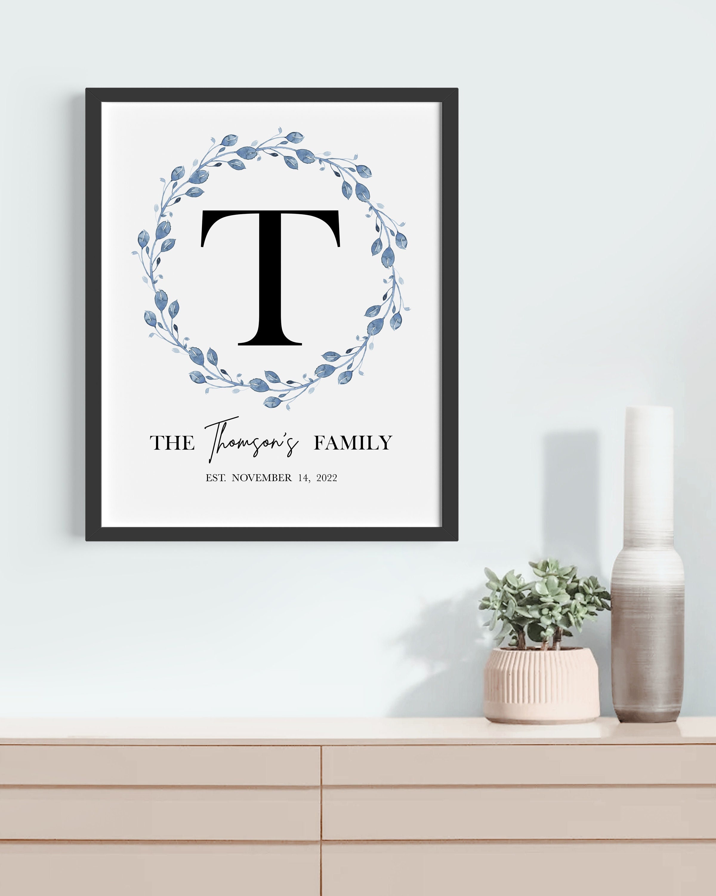 Personalized Family Name PRINTABLE Sign . Last Name Monogram - Etsy