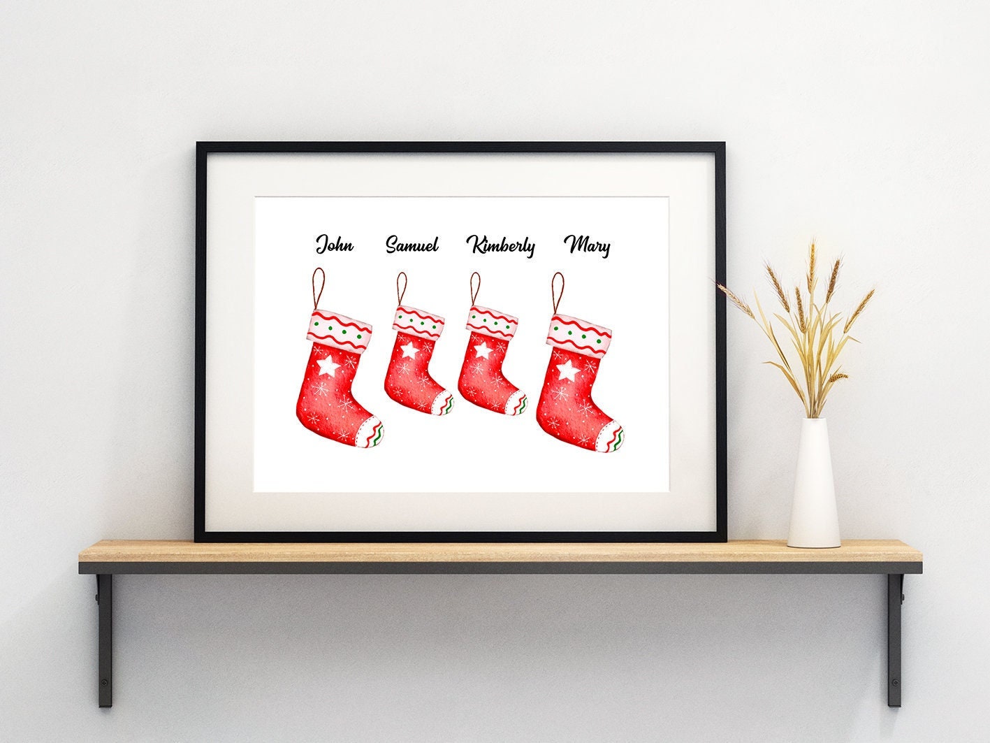 Christmas Family Printable File, Custom Family Portrait, Christmas ...