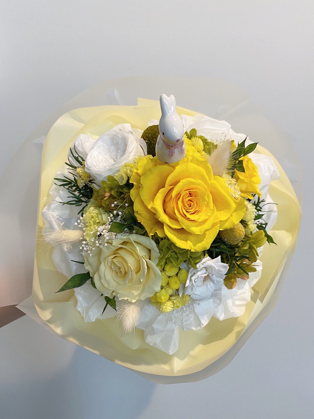 Yellow Preserved Rose Bouquet | Forever Flowers | Romantic Propose Gift ...