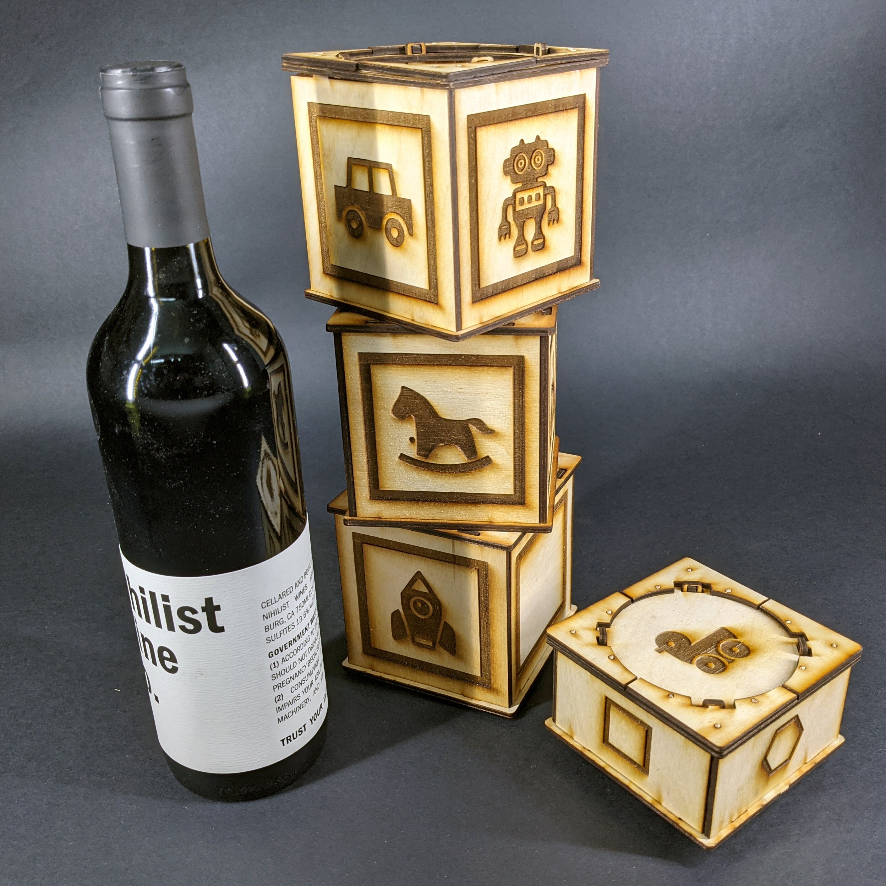 Laser Cut Wine Box Kids' Blocks Laser Cut Files - Etsy