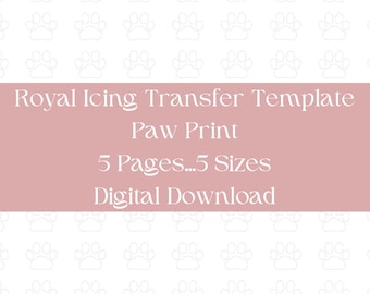 Dog Paw Royal Icing Transfer Template - Etsy