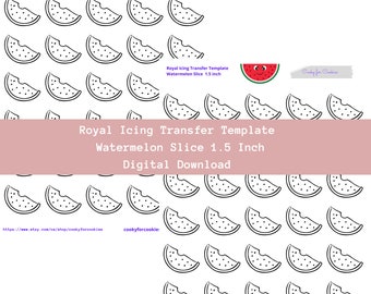 Watermelon Slice Royal Icing Transfer Template Printable Watermelon ...