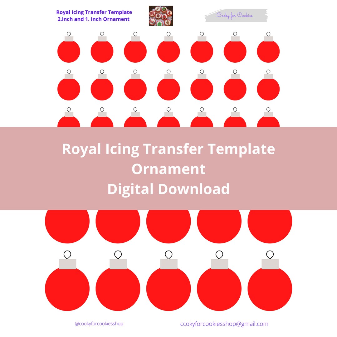 Ornament Royal Icing Transfer Template - Etsy