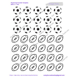 Soccer and Foot Ball Royal Icing Transfer Template - Etsy