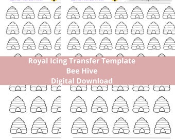 Bee Royal Icing Transfer Template - Etsy