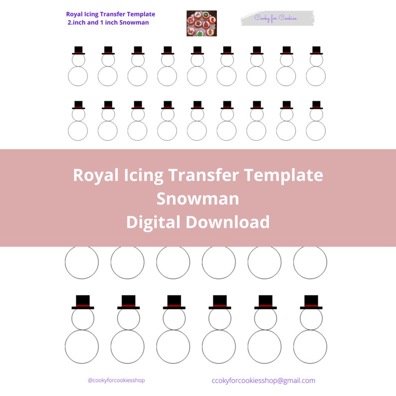 Snowman Royal Icing Transfer Template - Etsy