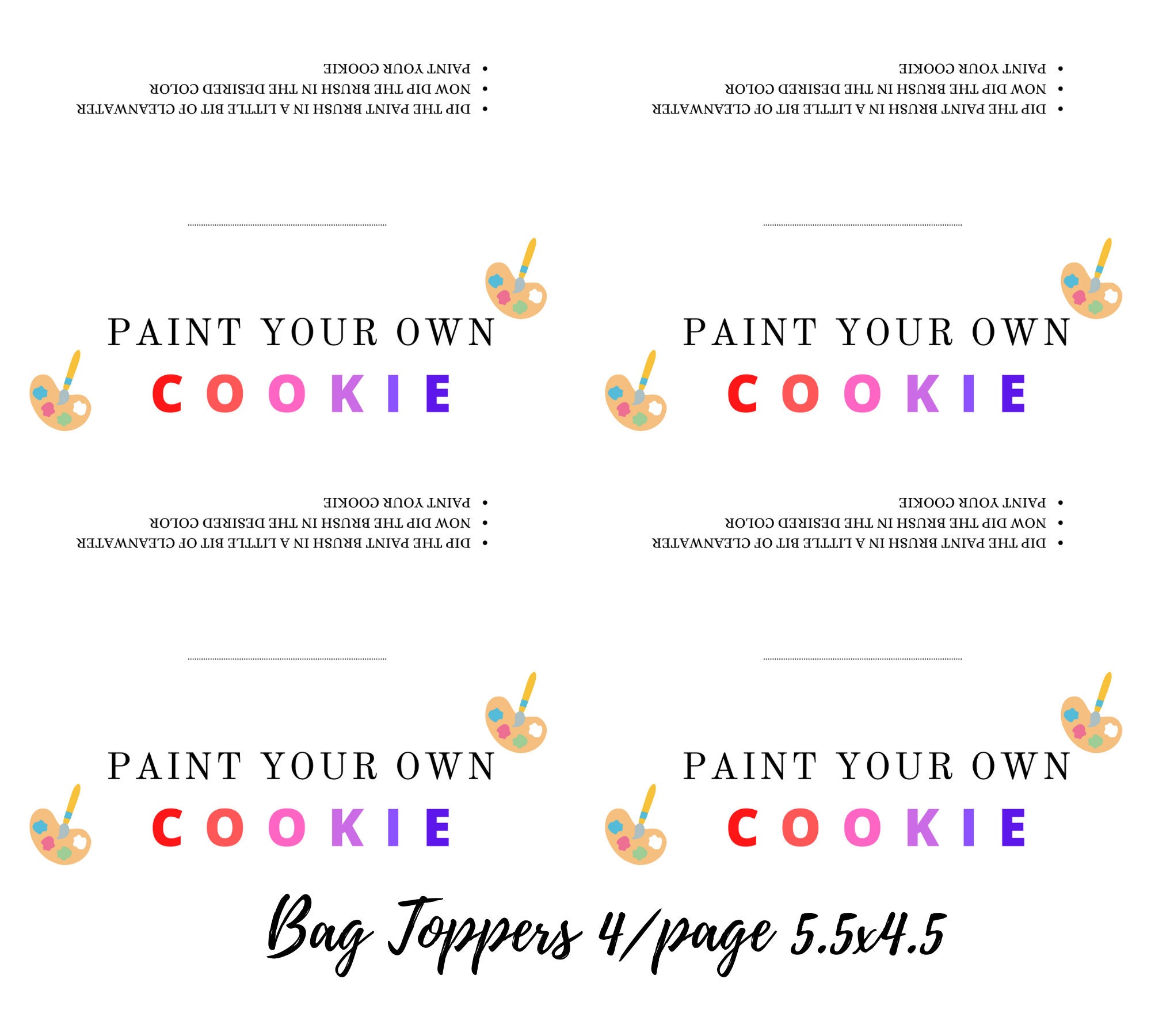PYO Cookie Card Instruction Bundle Includes Different Sizes | Etsy