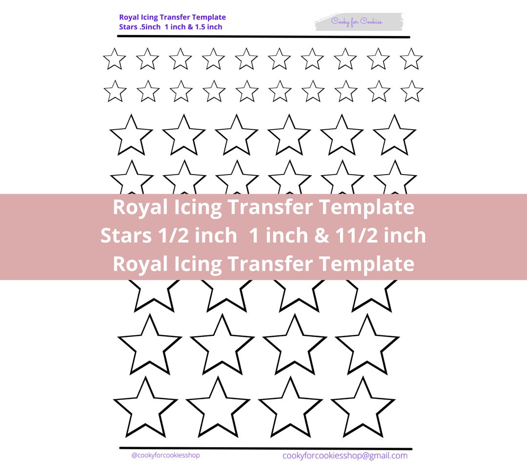 Stars Royal Icing Transfer Template, 3 Sizes - Etsy