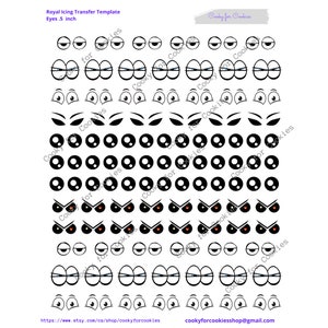 Eyes Royal Icing Transfer Template - Etsy