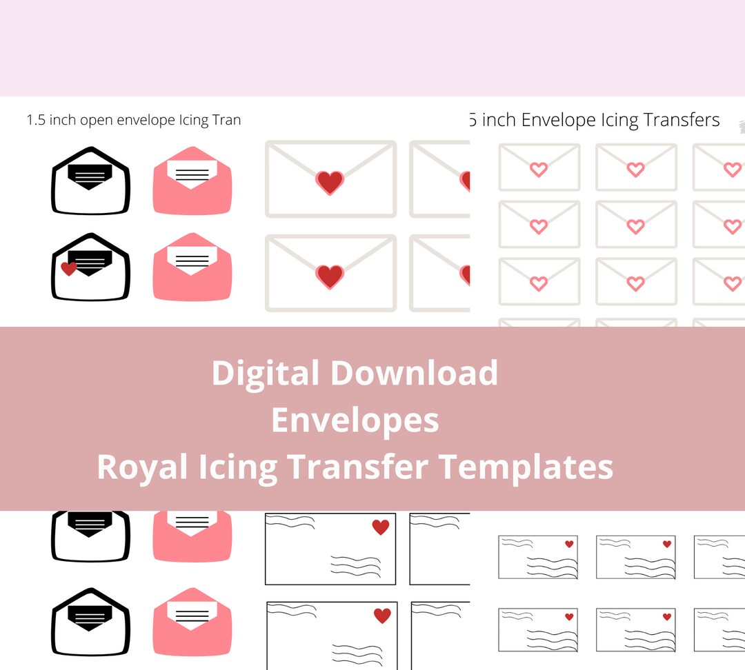 Royal Icing Envelope Transfer Sheets, Open Envelope and a Closed Front ...