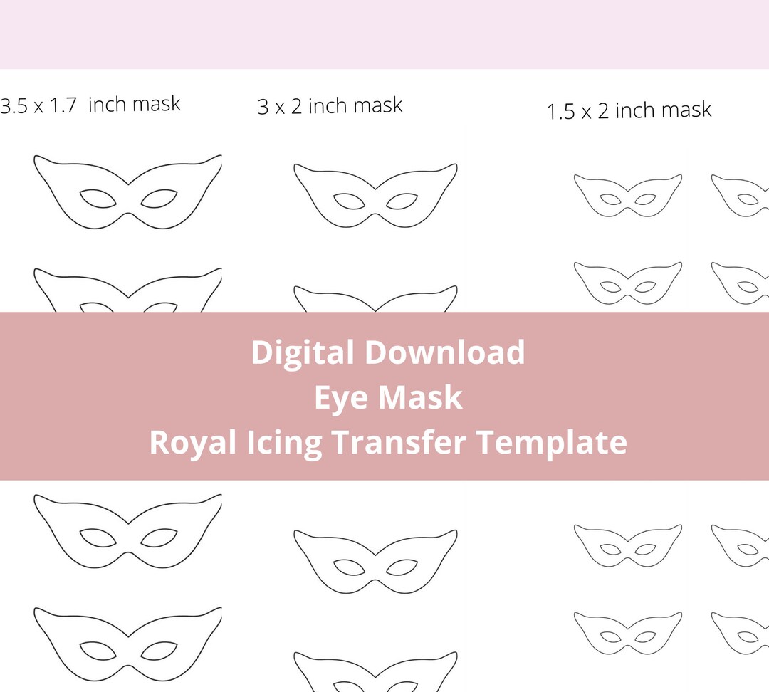 Cat Eye Mask Royal Icing Transfer Template - Etsy