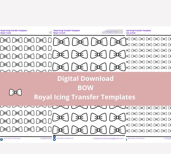 Bow Royal Icing Transfer Templates - Etsy