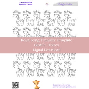 Baby Giraffe Royal Icing Transfer Template - Etsy